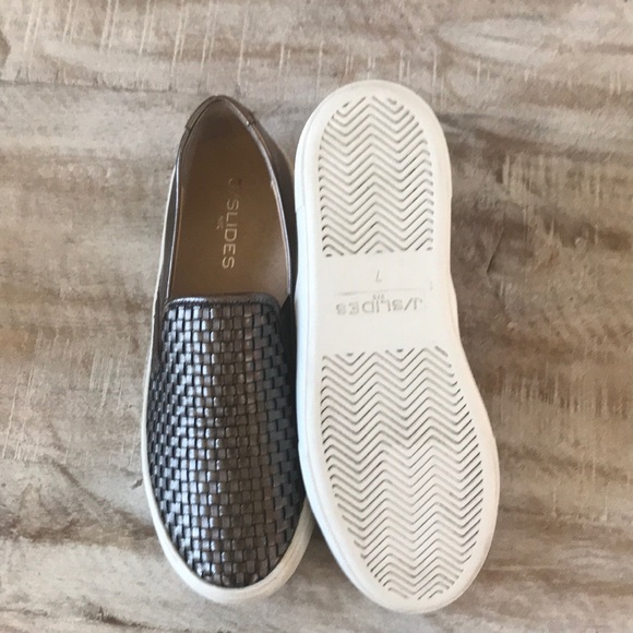 J Slides | Shoes | Jslides Alberta Woven Platform Sneaker Pewter 7 ...